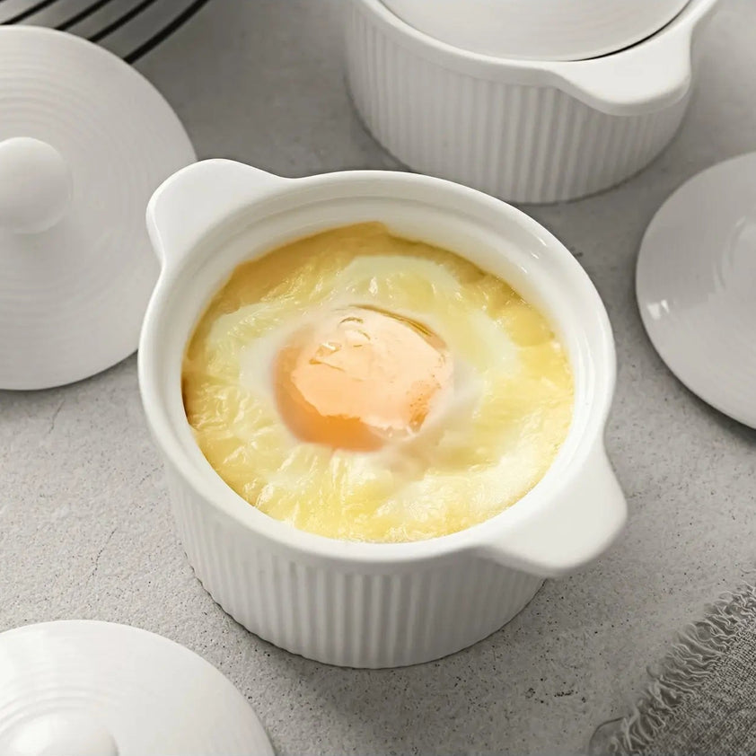 Dowan Covered White Ceramic Ramekins - Set of 4 – Dowan®