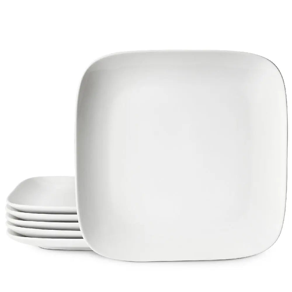 White Square Dinner Plates Set | Dowan®